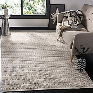 SAFAVIEH Montauk Collection Accent Rug - 3' x 5', Ivory & Grey, Handmade Flat Weave Boho Farmhouse Cotton, Ideal for High Traffic Areas in Entryway, Living Room, Bedroom (MTK341A)