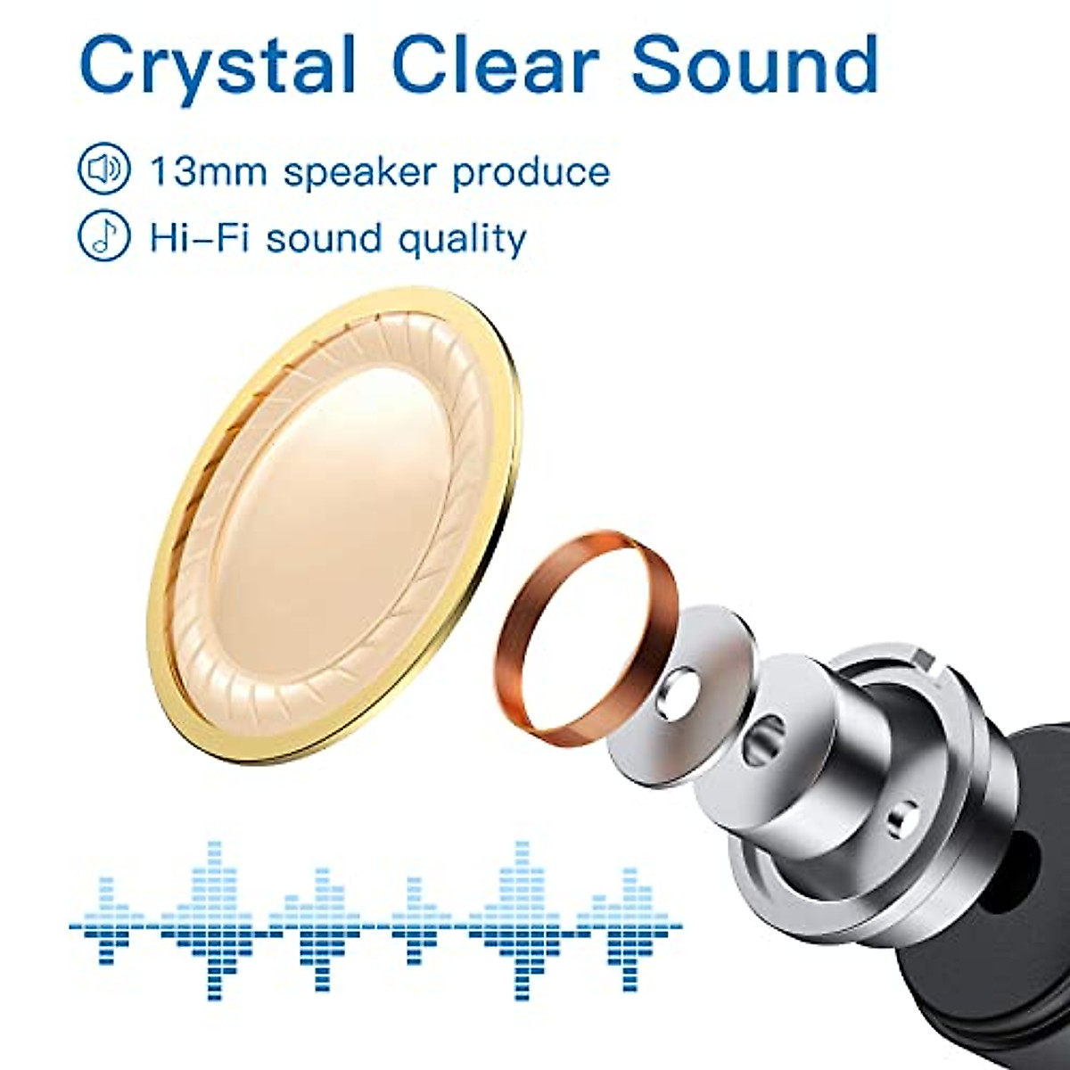 ANTSONIC Wireless Earbuds,Bluetooth Headphones 5.1, Active Noise Cancelling Headphone, with Charging Case,Touch Control, 40 Hours Playback - Pink