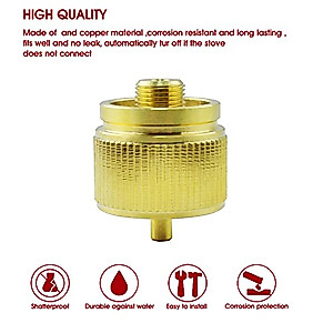 MENSI Propane Gas Camping Stove Adapter 1LB Small Tank Convert to EN417 Bottle Thread 7/16" Brass Adapter