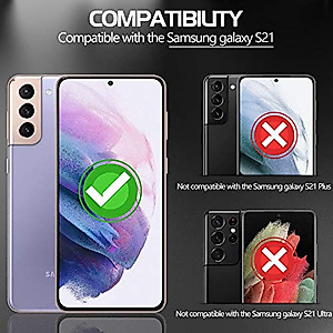 [2 Pack] Galaxy S21 Privacy Screen Protector Tempered Glass, YWXTW Anti-Spy Black Screen Protector for Samsung Galaxy S21 5G 6.2 Inch 2021, Easy Installation 9H Hardness Anti-Scratch Bubble Free [Don’t Support Fingerprint Unlock]