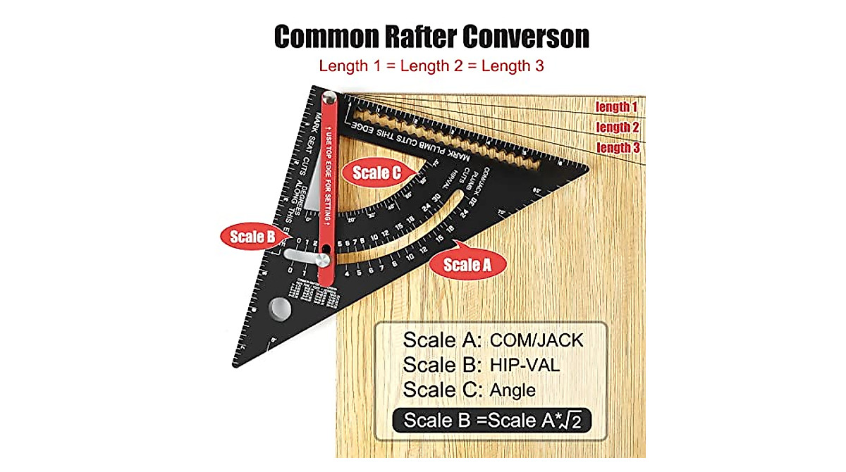 Gohelper 7-Inch Aluminum Carpenter Square for Woodworking & Framing