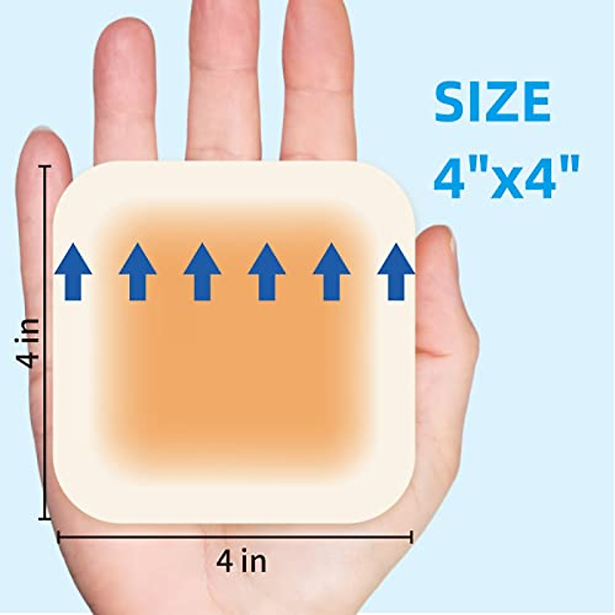 Dr. Med Hydrocolloid Wound Dressing 4"x4"-10 Pack/Box, Waterproof Adhesive Bordered Bandage, for Light Exudate, Abrasions, Pressure Ulcer, Bed Sore, Superficial Wound Care
