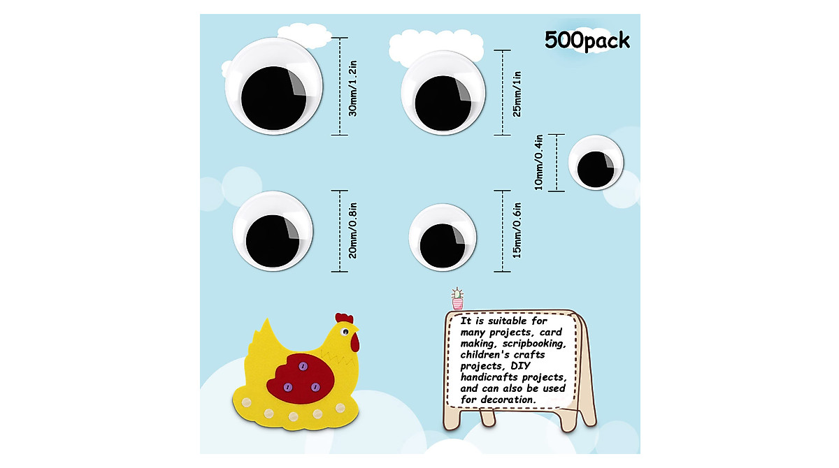 JULMELON Wiggle Googly Eyes - Fun for DIY Crafts