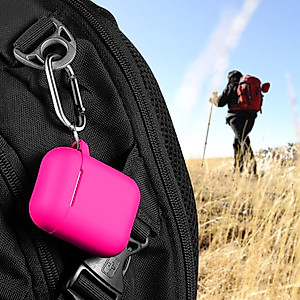 R-fun Compatible with AirPods Case Cover, Soft Silicone Protective Cover with Keychain for Women Men Compatible with Apple AirPods 2nd 1st Generation Charging Case, Front LED Visible,Rose Pink