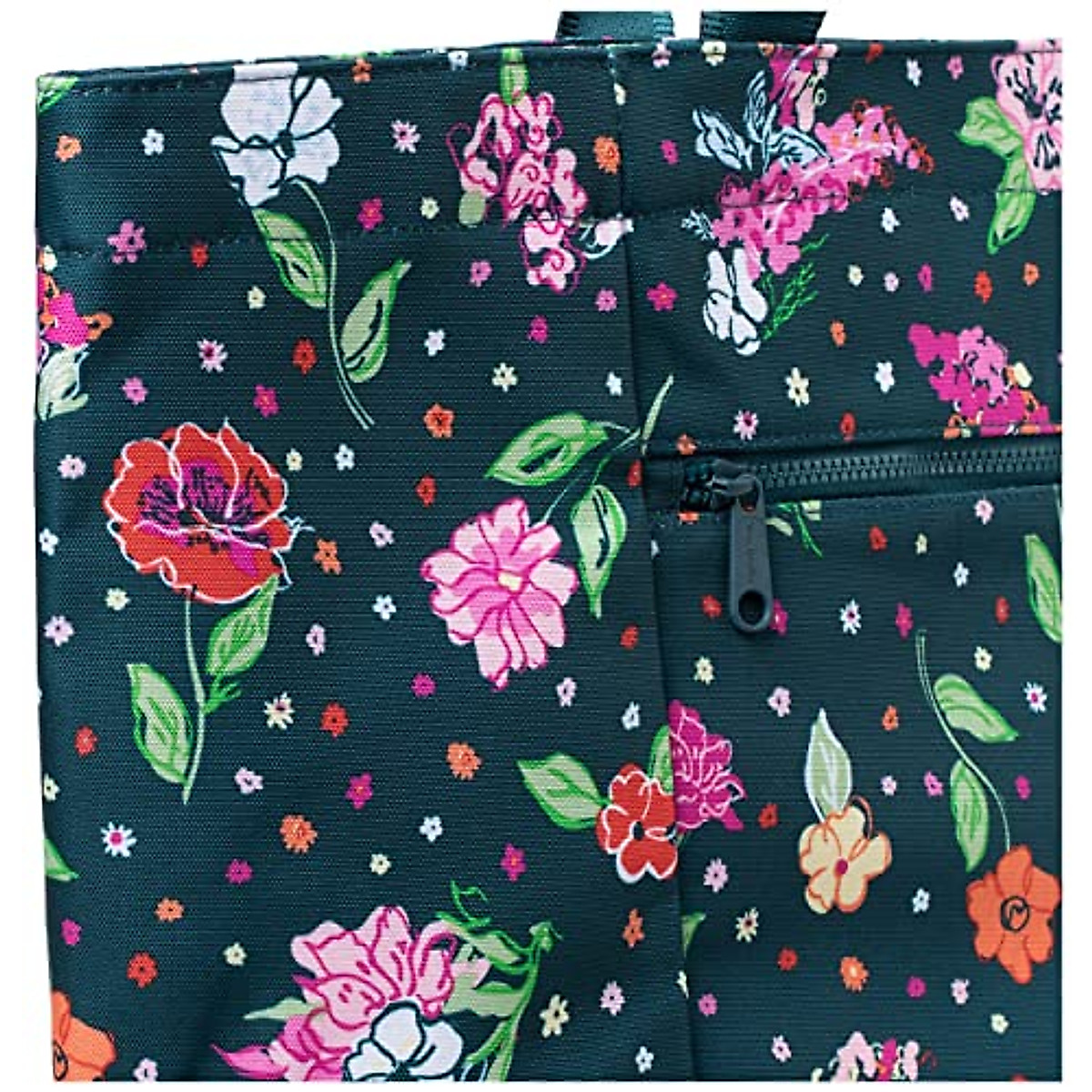 Vera Bradley Women's Recycled Lighten Up Reactive Drawstring Family Tote Bag, Hope Blooms Teal, One Size