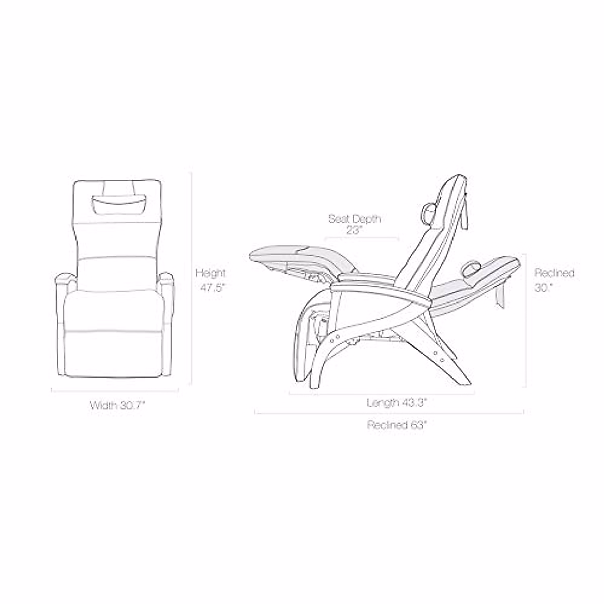 Svago ZGR Newton - The Ultimate Leather Zero Gravity Recliner (Pepper)