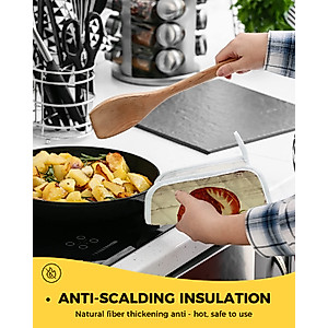 5 PCS Pot Holders with Hanging Loops, Red Strawberry Heatresistant Potholders Coasters Mat for Kitchen Cooking Baking BBQ Vintage Rural Shabby Grain