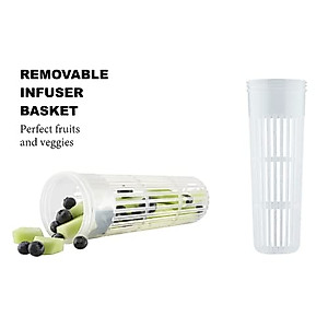 Crofton Double Wall Glass Infuser Bottle 17.5 fl. oz., Infuser Bottle, Travel Bottle