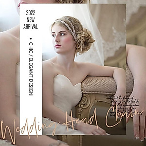 Brishow Rhinestone Boho Head Chain Forehead Headpiece Wedding Crystal Festival Hair Chain for Women