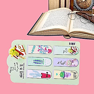 Tsugar 6pcs /Set Freshing Green Plants Succulent Cactus Magnetic Books of Supply Office School Page Marker Stationery Bookmarks