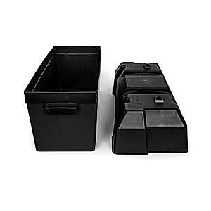 Camco Double Battery Box | Safely Stores RV, Automotive, and Marine Batteries | Features a Heavy-Duty Corrosion-Resilient Polymer Construction and Measures Inside 21-1/2" x 7-3/8" x 11-3/16" (55375)