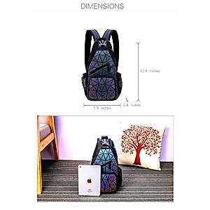 Chic Boutique De Mode Geometric Luminous Purses Handbags Holographic Crossbody Shoulder Bag (Backpack 3)