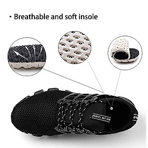 SKDOIUL All Black Tennis Shoes Black Mens Walking Shoes Black Shoes for Men mesh Breathable Slip on Walking Shoes Fashion Casual Sneakers Black Size 9