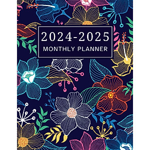 2024-2025 Monthly Planner: Two Year Schedule Organizer with Floral Cover (January 2024 through December 2025) for Women