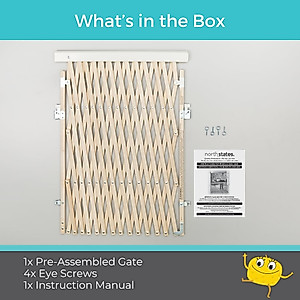 Toddleroo by North States Expandable Swing Wood Gate: Extra Wide Baby Gate Fits 24" - 60" wide. Safety Latch, Hardware Mount. Child Gates for Doorways. Made in USA: (32" Tall, Sustainable Hardwood)