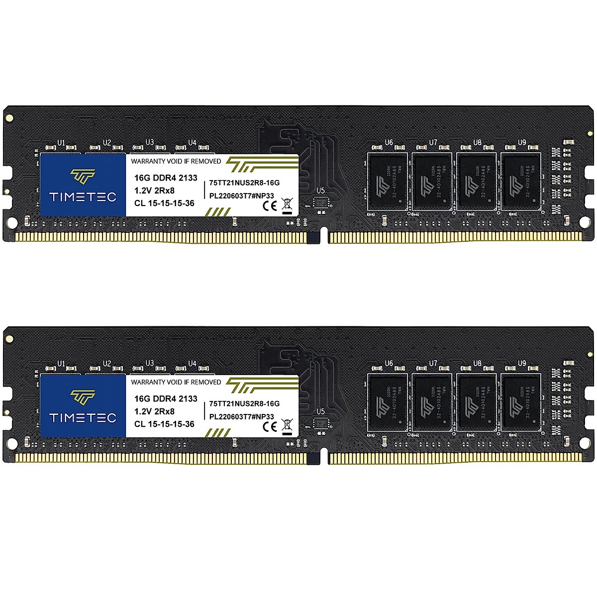 Timetec 32GB KIT(2x16GB) DDR4 2133MHz PC4-17000 Non-ECC Unbuffered 1.2V CL15 2Rx8 Dual Rank 288 Pin UDIMM Desktop PC Computer Memory RAM Module Upgrade (32GB KIT(2x16GB))