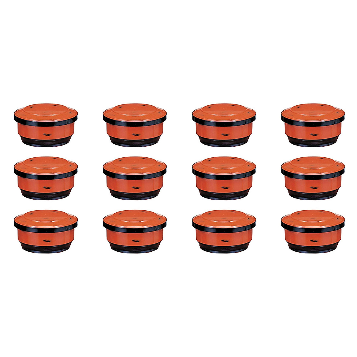 JapanBargain 2072, Rice Serving Bowl with Lid and Rice Paddle Scoop Japanese Ohitsu Chinese Asian Restaurant Rice Container for 2-3 Serving, Red, Small, Pack of 12