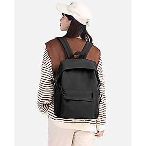 Black Backpack for Teens Girls Boys, Cute Backpack for Middle High School College Bookbag Small Travel Backpack Waterproof Lightweight Backpacks Casual Daypack for Women Men Fits 15.6 Inch Laptop