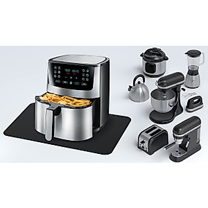 FLASLD Heat Resistant Mat for Air Fryer Site on, Fireproof Silicone Mats for Kitchen Counter, Countertop Protector, No-slip and Waterproof (16"X24", Black)