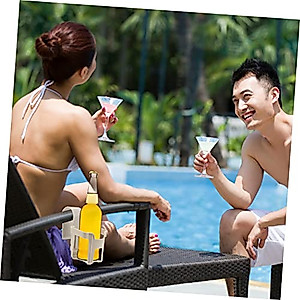 ULTECHNOVO Outdoor Supplies Beverage Refreshing Accessories Holder for Dink Party Garden Poolside Ground Drink Mug Hanging Cup Drinks Pool Above Storage Holders Rack Swimming