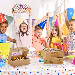 Eupako Cookie Boxes with Window 8x6x2.5 Inhces, 24pcs Auto-Popup Brown Treat Boxes for Bakery, Donuts, Candy, Pastry,Cupcakes, Biscuits, Chocolate Strawberries