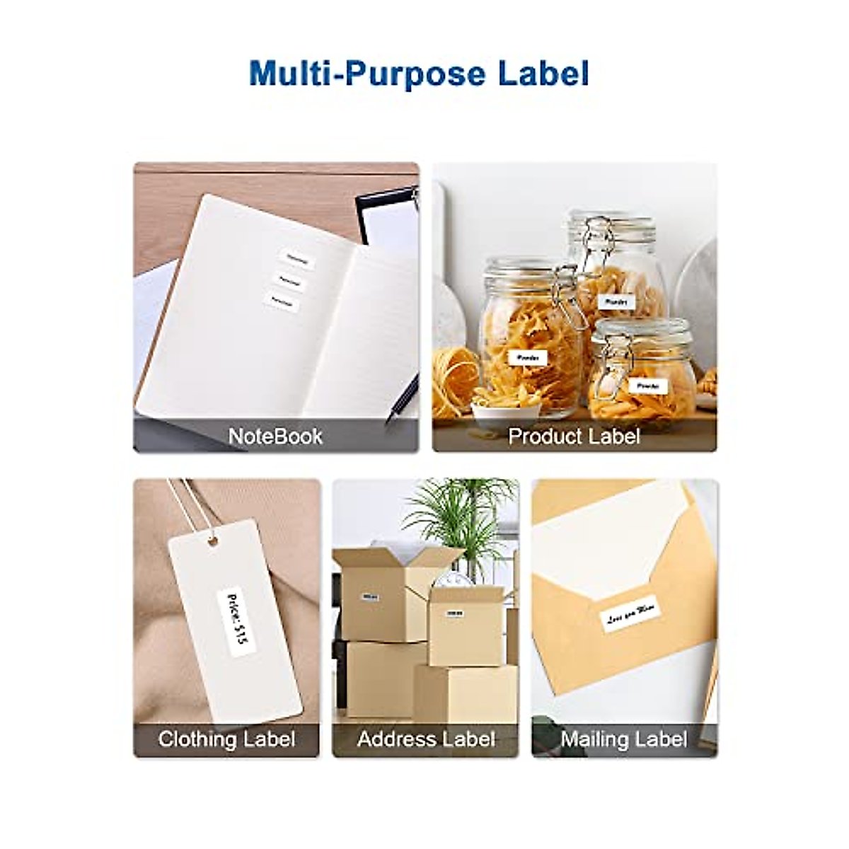 Mailing Address Labels, 1" x 2-5/8" Shipping Address Labels for Inkjet & Laser Printers, 750 Blank POLONO Address Labels Compatible with Avery 5160, 8160 Labels, FBA and SKU Labels, Easy to Peel