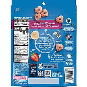 Gerber Snacks for Baby Wonder Foods SuperFood Hearts with Quinoa Strawberry Banana Broccoli, Puffed Multigrain Snack, Non-GMO Ingredients, Resealable Pouch 1.48 Ounce(Pack of 2)