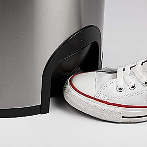 NINESTARS TTT-45-8 Automatic Tap Sensor Trash Can, 12 Gal 45L, Stainless Steel Base (Round, Black Lid)