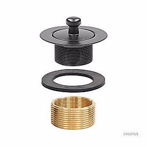 100% Brass Lift and Turn Bathtub Drain Set w/Overflow Plate - Drain Conversion Kit - Fits All Bathtub Sizes - Universal Fine/Coarse Thread - Designed & Tested in America (Matte Black)