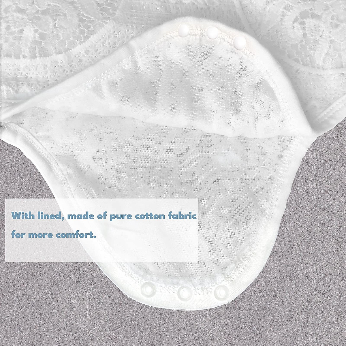 koramesis Baby Girl Clothes Set Lace Ruffle Romper Flare Denim Jean Pants and Headband 3Pcs Set Newborn Infant Outfits Set (White Straight, 3-6 Months)