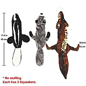 Jalousie 5 Pack Dog Squeaky Toys Three no Stuffing Toy and Two Plush with Stuffing for Small Medium Large Dog Pets (5 Pack)