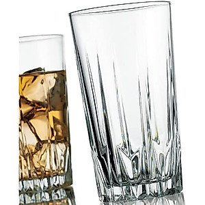 Set of 10 Durable Brilliance Drinking Glasses Includes 10 Cooler Glasses(15oz) 10-piece Elegant Glassware Set- Great For Parties, Dinners, & Daily Use