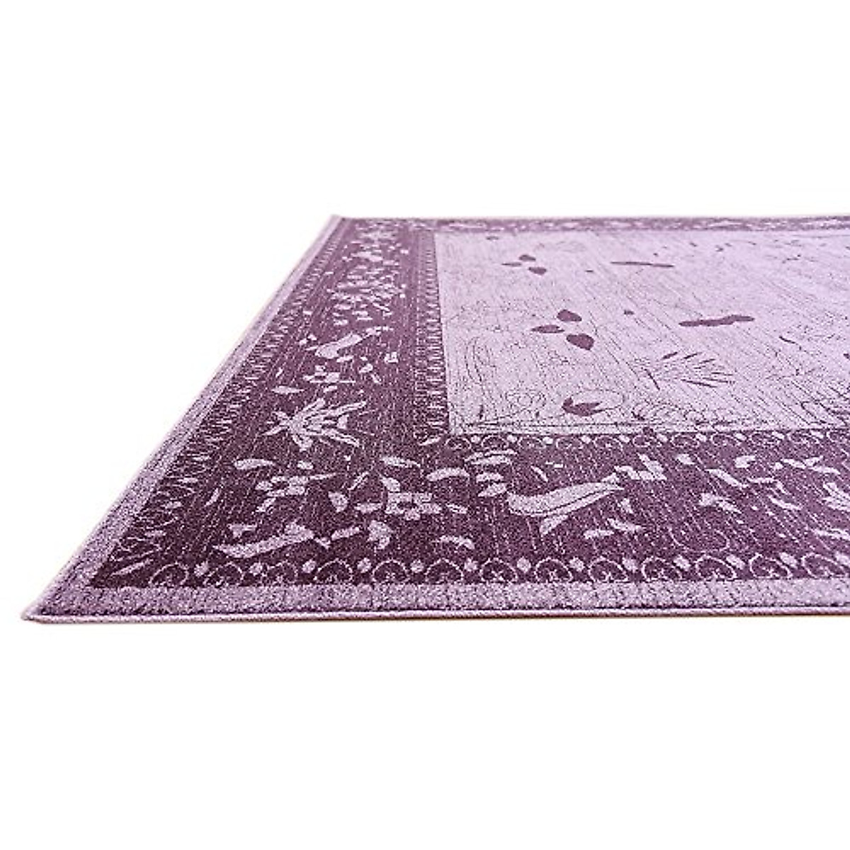 Unique Loom La Jolla Collection Farmhouse, Contemporary, Botanical, Traditional, Vintage Area Rug, 10 x 13 ft, Violet/Dark Purple