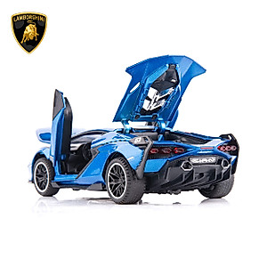 BDTCTK Sian FKP37 Car Model Toy 1/32 Child Sound and Light Pull Back Car Zinc Alloy Casting Toys for Kids Boy Girl Gift (Bule)