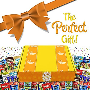 Snack box Care Package (150) Variety Snacks Gift Box Bulk Snacks - College Students, Military, Work or Home - Over 9 Pounds of Snacks! Snack Box Fathers gift basket gifts for men