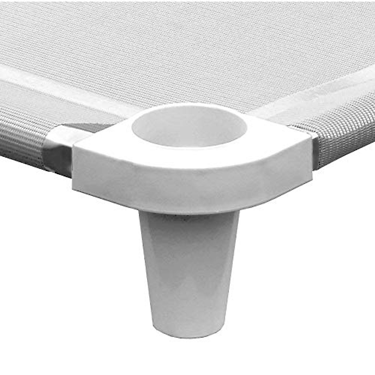 Acrimet Premium Stackable Nap Cot (Stainless Steel Tubes) (White Cot - White Feet) (1 Unit)