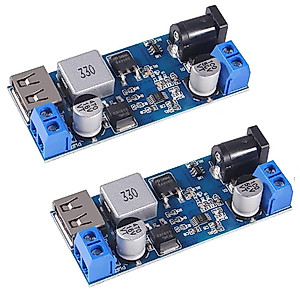 2 Pcs Buck Converter Module 12 v to 5 v 5 A USB Voltage Regulator DC 9 V - 36 V Step Down to USB 5 V Transformer Dual Output Voltage Regulator Board for Phone Fast Charging