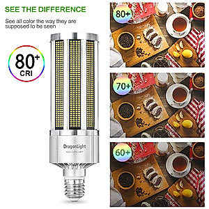 DragonLight 240W Commercial Grade Corn LED Light Bulb Fanless(1000 Watt MH/HPS Replacement) E39 Large Mogul Base LED Lamp 5000K Daylight 32,400Lumen