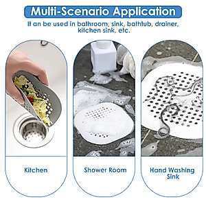 Generic Drain Hair Catcher 4 Packs, Square Drain Cover for Shower Bathtub Hair Stopper, Easy to Install and Clean, Drain Stopper for Tub,Kitchen,Bathroom Gray/White