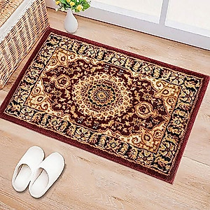 Rug and Decor Area Rug, 2' x 3', Burgundy