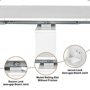Extendable Console Table, Mid Century Modern Expandable Dining Table with Extension Leaves Holder, 20" to 118" Transformer Table for Kitchen, Bedroom, Living Room, Space-Saving Furniture (White)