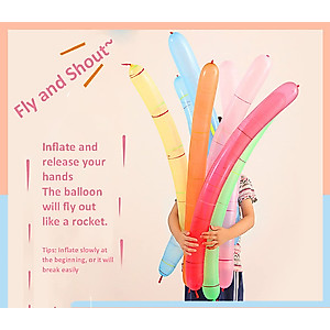 100 Pack Rocket Balloons, Flying Balloon w/Whistling Noise, Screaming Balloon Rocket to the Sky for Parties