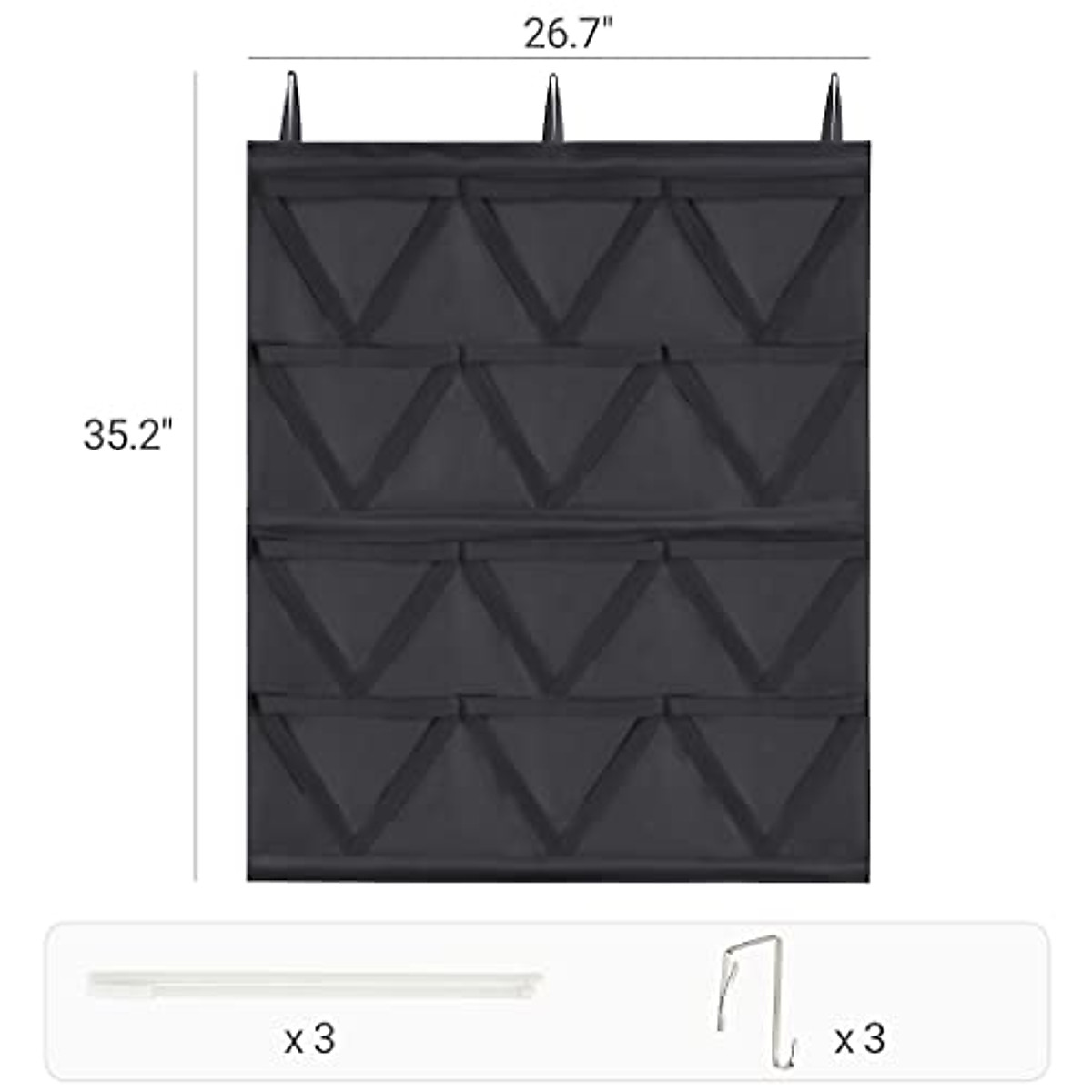 Mkono Hat Organizer Rack Closet Hanging Cap Keeper Hanger with 16 Hooks and Over-The-Door Hat Organizer with 12 Anti-Drop Pockets