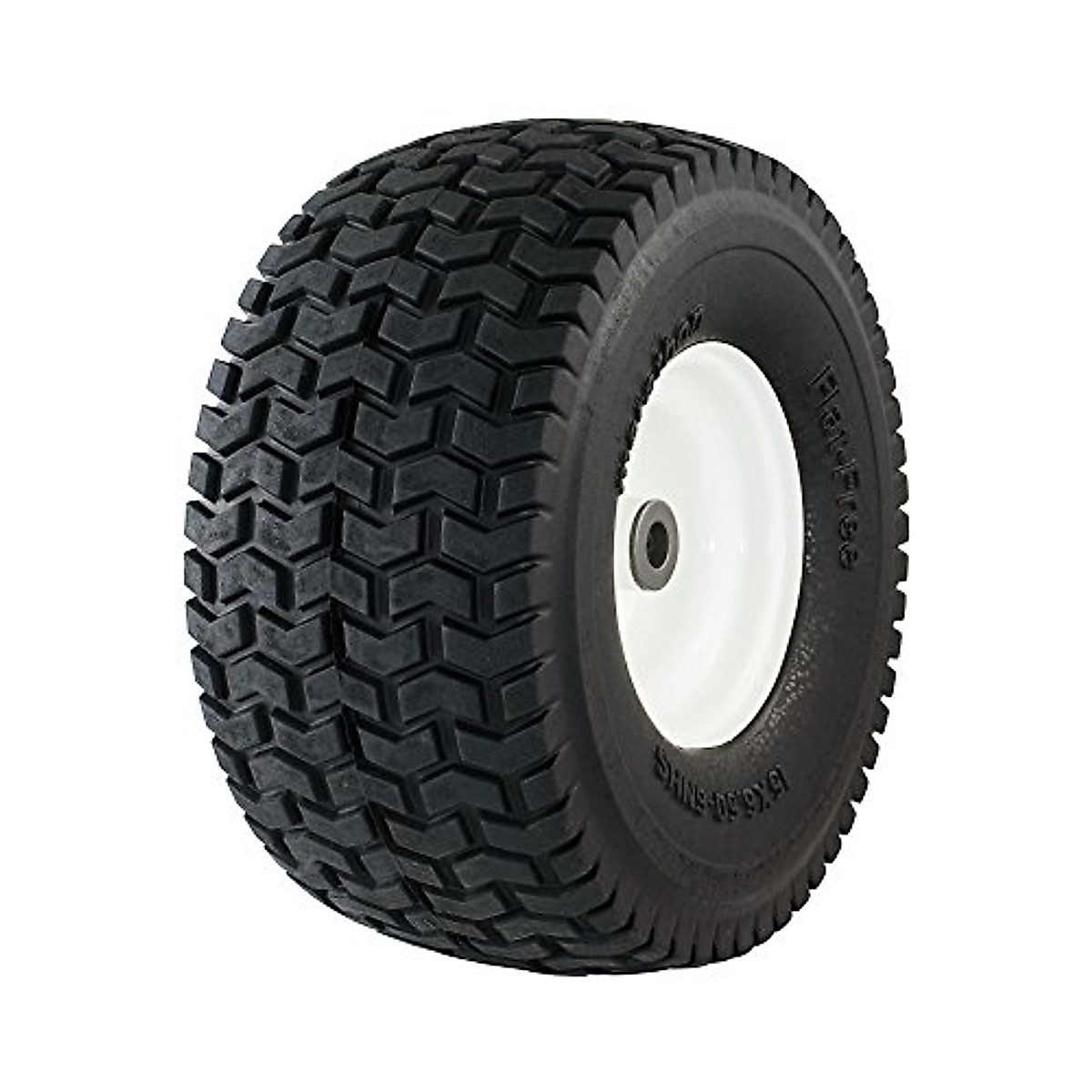 Marathon 30426 15x6.50-6" Flat Free Lawnmower Tire on Wheel, 3" Hub, 3/4" Bushings