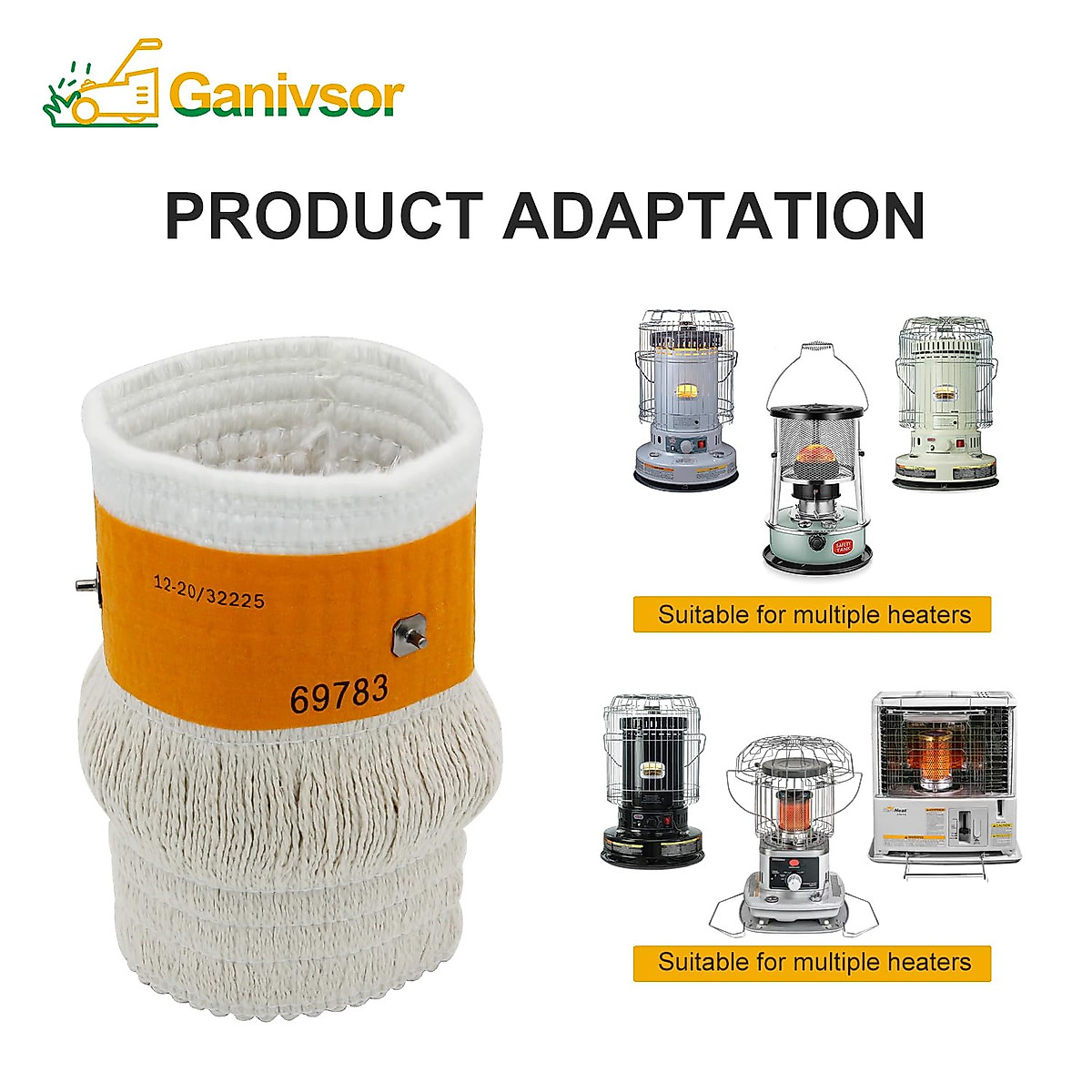 Ganivsor 32225 Wick for Kero World KW-24C DuraHeat DH-2300 Dyna-GLO CV-2300&RMC-95C Envirotemp CV-2300 Keroheat CV-2300, Heater Replacement Wicks, White