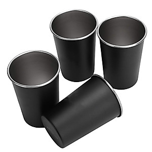 HEITIGN Beer Mug Camping Portable Beer Drinking Cup 4Pcs Stainless Steel Picnic Cup Beer Beverage Drinking Cup for Outdoor Mountaineering Camping Ideal for Home Gift