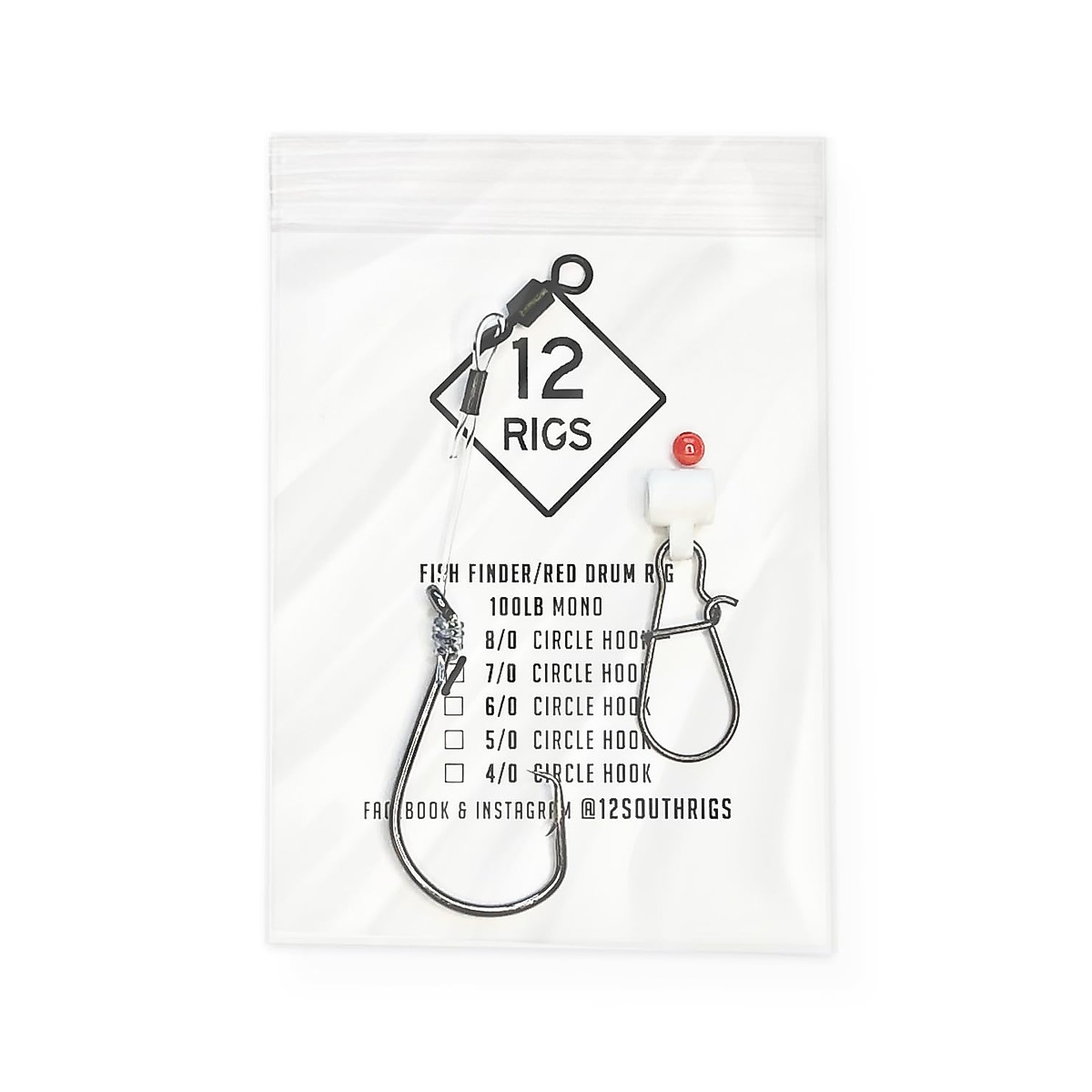 3 Pack 'Hatteras Style' Fish Finder Red Drum Surf Fishing Rigs 100LB Mono (7/0)