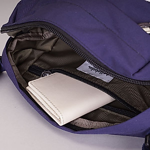 Hellolulu HOLLIS Zippered Compact Crossbody Bag, Water Resistant Lightweight For Daily Use Travel Men Women, Roomy for Wallet Purse Phone, Dark Blue