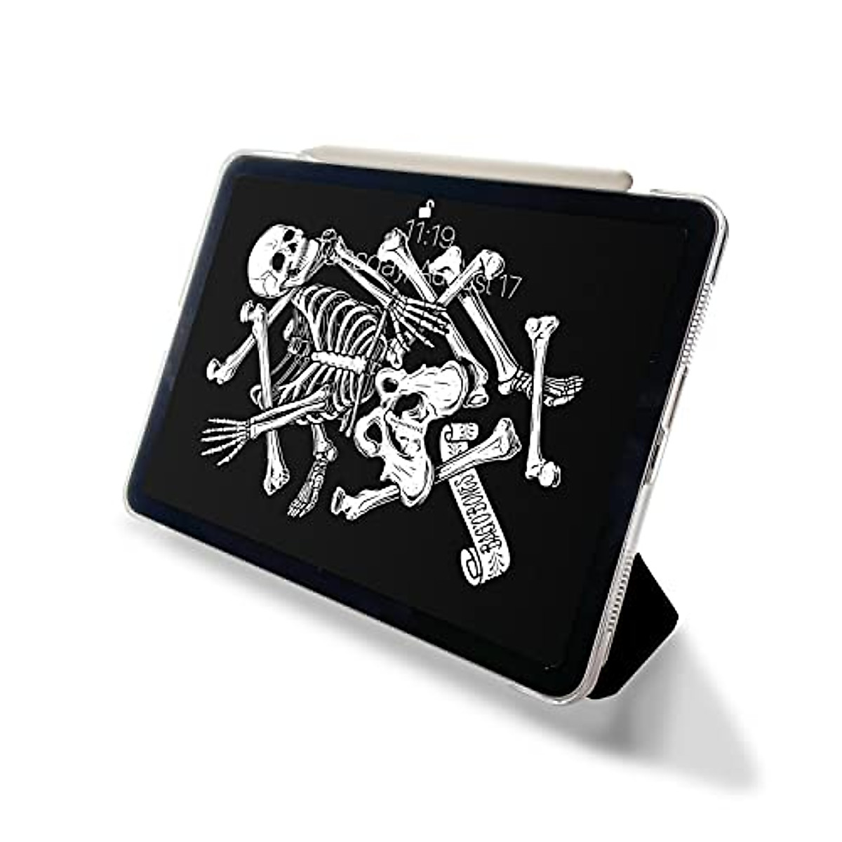 Halloween Skeleton Bones Skull Pattern Case Compatible with All Generations iPad Air Pro Mini 5 6 11 inch 12.9 10.9 10.2 9.7 7.9 Plastic Fabric Cover Slim Smart Stand SN517 (8.3" Mini 6th gen)
