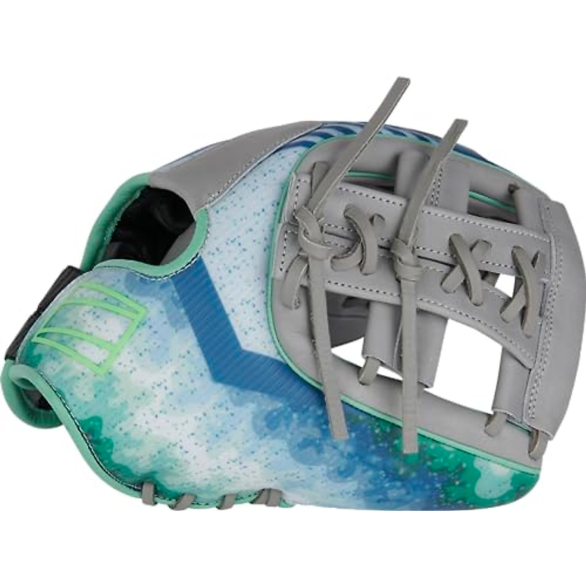 Rawlings | REV1X Baseball Glove | Francisco Lindor Pattern | Right Hand Throw | 11.5" - Split Single Post Web | Grey/Blue/Green